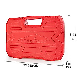 SEKETMAN 76-Piece 1/4" Drive Socket Set,1/4-Inch Drive Master Socket Set with Ratchets,Extensions with 1/4" Drive Bits Set,Universal Joint (5/32-Inch- 9/16-Inch, 4mm-15mm)