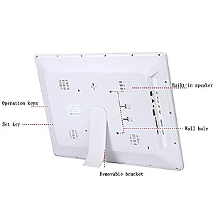 High-Definition Digital Photo Frame 17-inch Electronic Photo Album mall Video Player Advertising Player Supports 1080P Video Playback (Color : White)