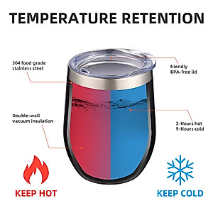 StarSpeed 12OZ Stainless Steel Wine Tumbler with lid. Stemless Double Wall Insulated Wine Tumbler.Wine Glass is suitable for different scenes, parties,outdoor, gifts and so on.(Black, 1)