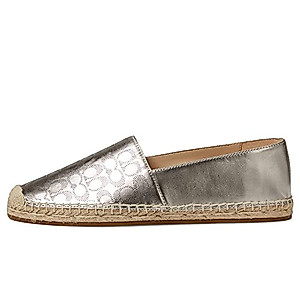 COACH Carley Metallic Leather Espadrille Platinum Champagne 5 B (M)