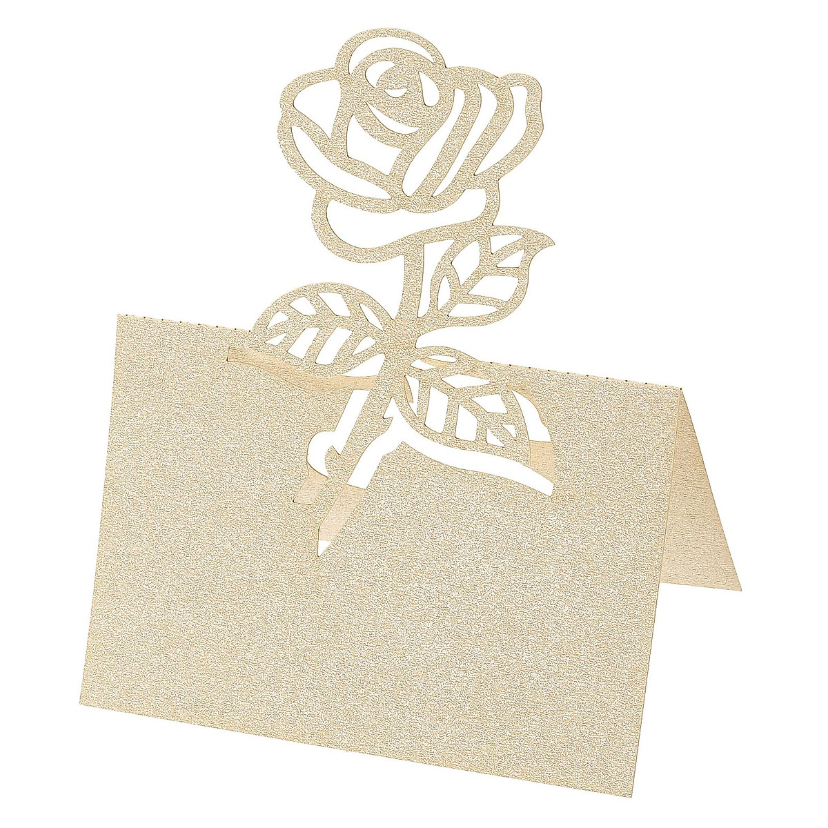 YOKIVE Place Cards for Table Setting, 50Pcs Name Cards Wedding Place Cards Table Place Cards Rose Blank Card for Wedding Reception Dinner Party, Beige