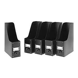 Whitmor Magazine Storage Desk Organizers - Black (Set of 5)