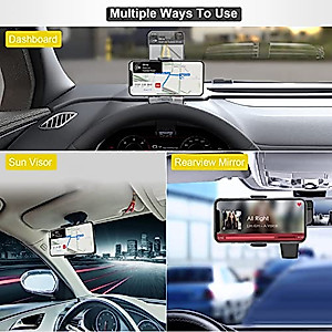 DOTAATDW Car Phone Holder, Car Dashboard Phone Holder, 360 Degree Rotation Car Phone Mount Universal Car Clip Mount Stand with Parking Number Plate Suitable for 4-6.5 ” Smartphone