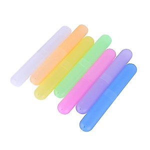 ISusser Pack of 12 Plastic Toothbrush Case, 6 Color Portable Dust-Proof Toothbrushes Holder for Inside and Outside