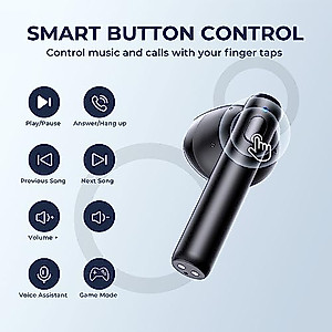 NAGFAK Wireless Earbuds Bluetooth 5.3 Headphones, 60H Playtime LED Power Display Charging Case, IPX7 Waterproof Earphones HiFi Stereo Deep Bass Ear Buds for iPhone Android Phone Sports