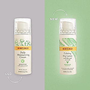 Burt's Bees Sensitive Solutions Calming Day Lotion with Aloe and Rice Milk, 98.8% Natural Origin, 1.8 Fluid Ounces