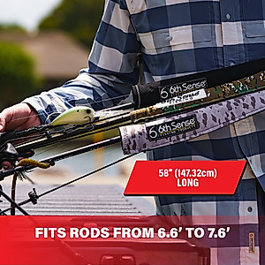 6th Sense Fishing Rod Sleeves (Baitcasting, Gray Camo)