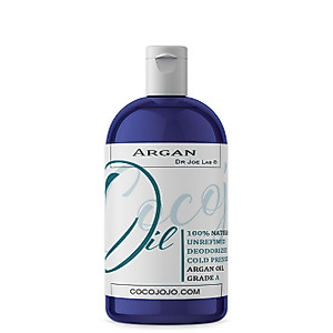 cocojojo Pure Deodorized Argan Oil - All Natural - Moroccan Argan Oil - Filtered to Reduce Smell - Perfect for Skin, Face, Hair, Nails - Reduced Scent - (16 oz)