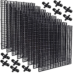 8 Pcs Large Aquarium Fish Tank Divider 11.7x11.7Inch Egg Crate Aquarium Filter Bottom Divider Tray Grid Isolation Board Partition Separator with 10 Pcs Sucker Clips for Mixed Breeding Light Diffuser