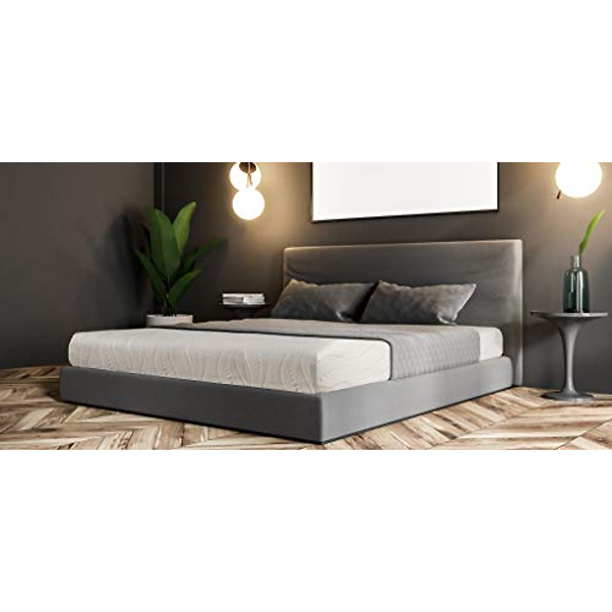 Irvine Home Collection 1500CK 8-inch Gel Memory Foam Mattress, California King, White