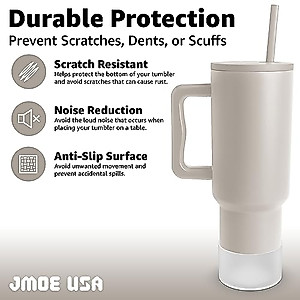 Jmoe USA 3-Pack Boot Sleeve Covers for Simple Modern 40oz & 30oz Trek Tumbler With Handle | Travel Mug | Protects Against Dents & Scratches | Protector for Bottom of Cup | Soft Silicone (Frosted)