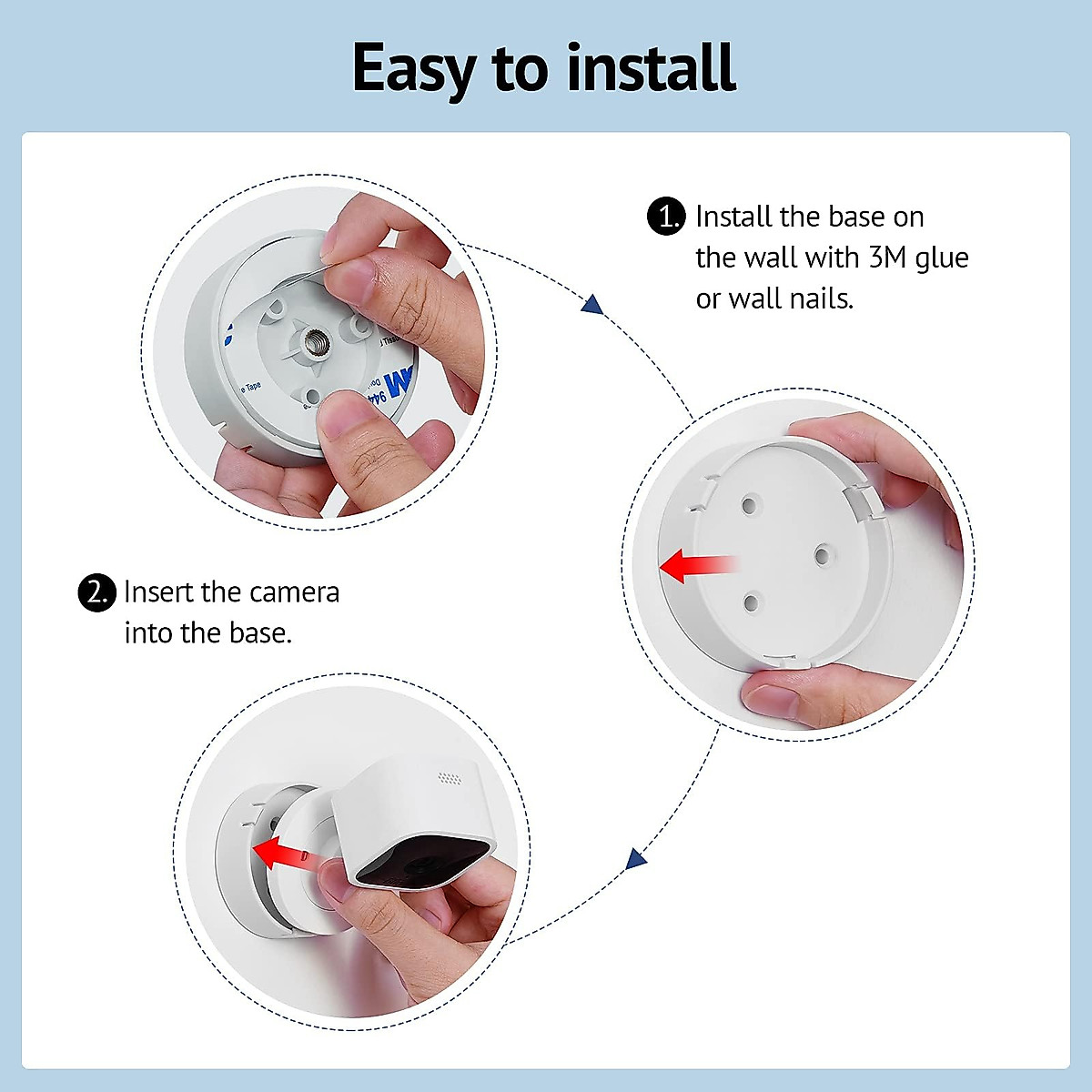 Ayotu 2 Pack Wall Mount for Blink Mini Camera, Easy Installation with Strong 3M Tape Adhesive Holder, Another Installation Methods-Screw Bracket Stand for Blink Mini (Not Including Camera), White