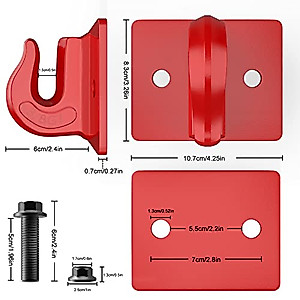 IMAYCC Enhanced Tractor Bucket Hooks 3/8" (2 Pack),Heavy Duty Tow Hook Grab Hooks for Tractor Bucket,G70 Forged Steel Bolt Hook Work for Rv,Utv,Truck Tractor Bucket Accessories Max 15,000 lbs,Red