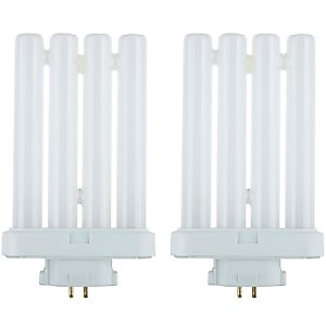 Sunlite FML27/65K/2PK Quad Tube Plug-in Compact Fluorescent Lamp, FML 4-Pin, 27 Watts, 1500 Lumens, 6500K Daylight, 4-Pin (GX10q4) Base, 120 Volts, 2 Pack