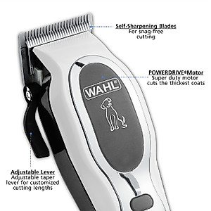 Wahl Pet-Pro Corded Clipper & Battery Trimmer Pet Grooming Combo Kit for Dogs with Light to Thick Coats, The Brand Used by Professionals - Model 9284