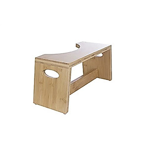 Maxam Cool Stool Natural Potty Toilet Accessory, Bamboo