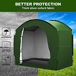 Bike Storage Tent Portable Shed Cover for Bikes, Lawn Mower, Garden Tools, Waterproof Outdoor Backyard Storage Tent Shelter