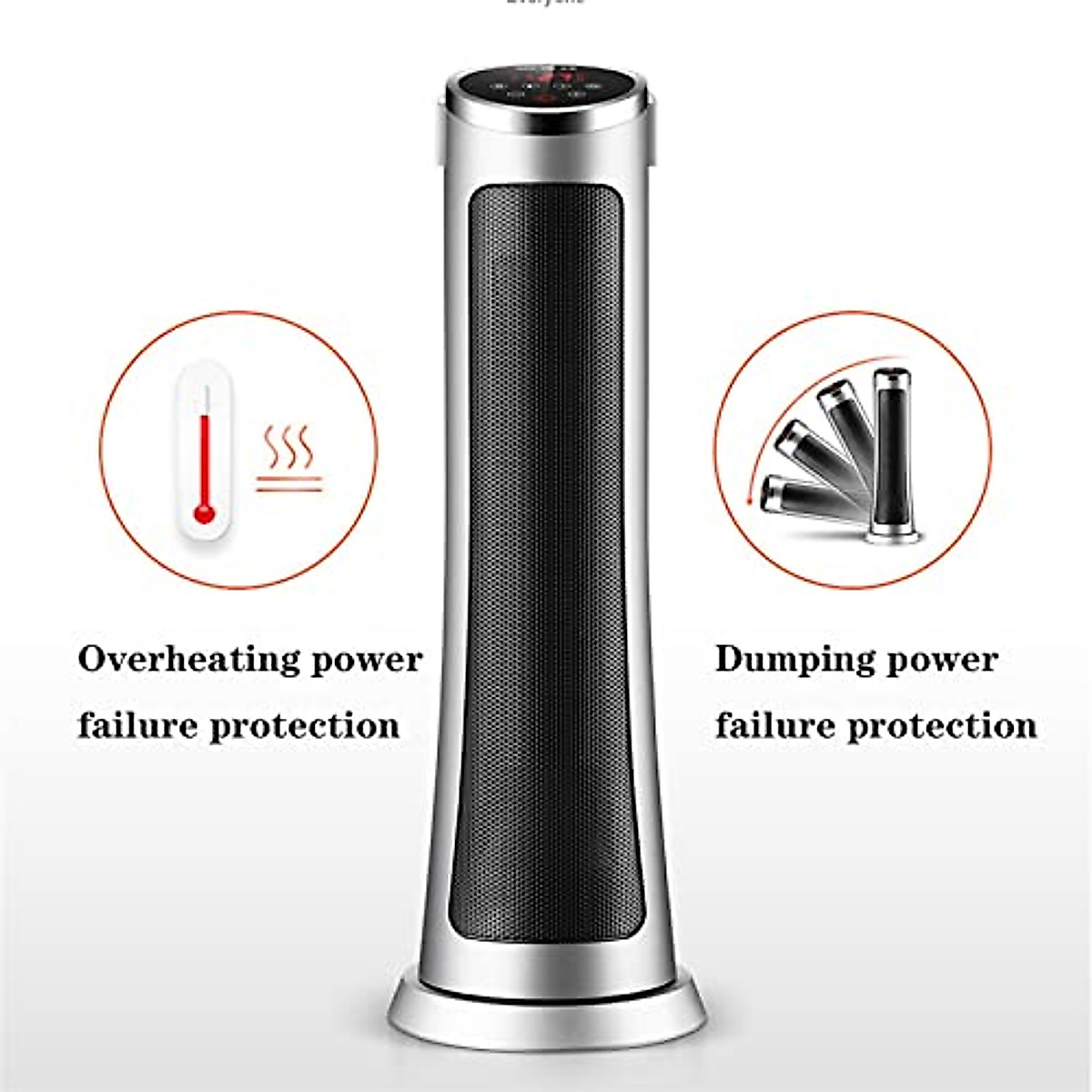 Outdoor Garden Heater Space Heater for Indoor Use, Portable Ceramic Tower Heater with Remote, Oscillation, Digital Display, Tip-Over & Overheating Protection, 12H Timer Patio Heate
