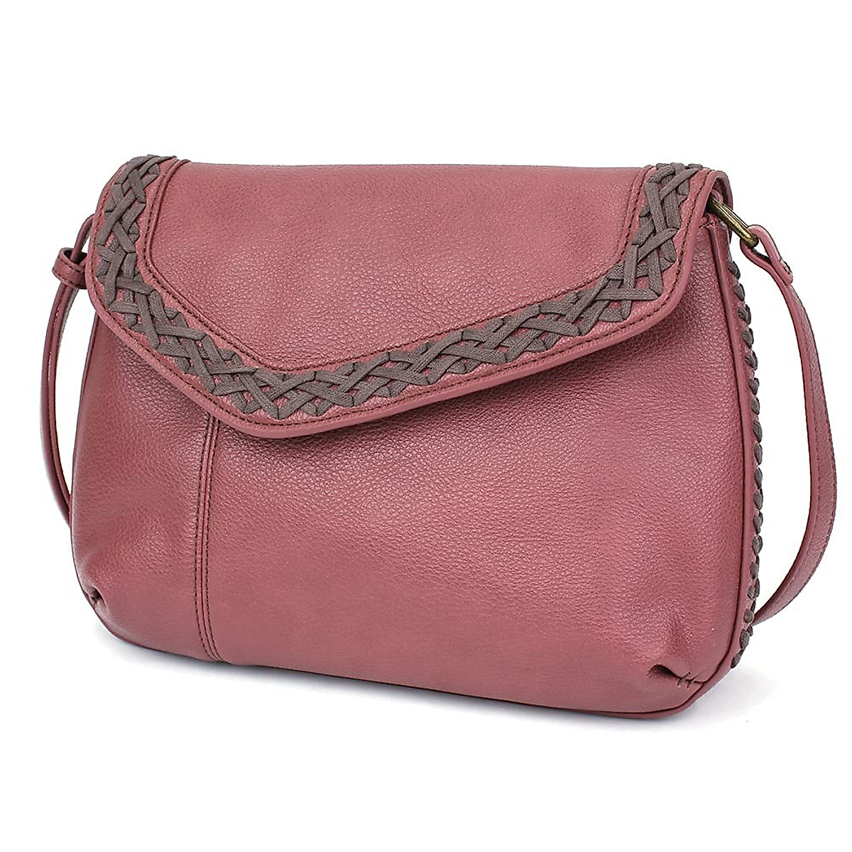 Braided Boho Crossbody -Slim Cat - Berry