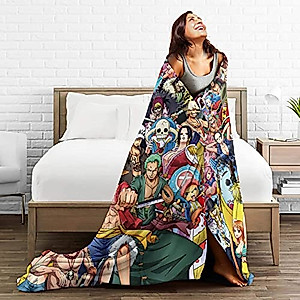 Anime Characters Blanket Flannel Fleece Blanket All Seasons Lightweight Air Conditioner Blanket Luxury Throw Blanket for Room Halloween Decorations Christmas Thanksgiving Gift 80"x60"