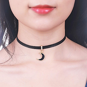 Yonhon Black Moon Choker Necklace for Women