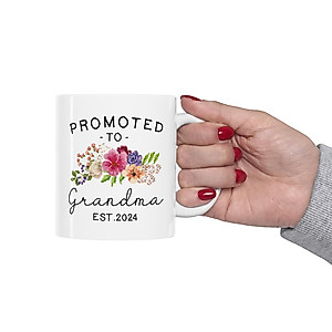 Dokazu Promoted to Grandma 2024 Mug First Time 2024 Grandma New Grandma Gifts Coffee Mug for Grandma Announcement Gift for New Grandma White 11oz
