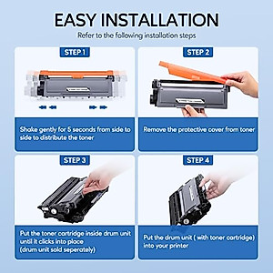WEAREC Compatible Toner Cartridge & Drum Unit Replacement for Brother TN660 TN-660 TN630 DR630 Work with HL-L2300D HL-L2360DW DCP-L2520DW MFC-L2700DW MFC-L2740DW Printer (Black, 3 Pack)
