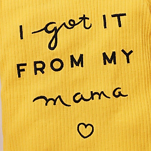 MIEKISA Newborn Baby Girls Three-piece Suit T Shirt Rompers Pants Headband Infant Outfit Clothing Sets Bodysuit (Yellow, 3 Months)