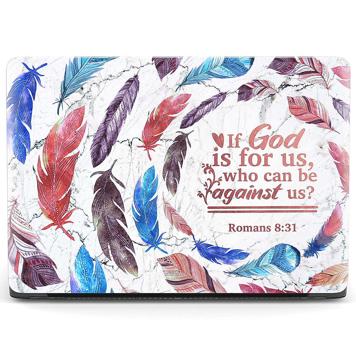 Mertak Hard Case Compatible with MacBook Pro 16 14 14 2022 Air 13 inch 12 11 2021 2019 2018 2017 Romans 8:31 Touch Bar Protective Christian Cover Feathers Boho Bible Verse Quote Scripture