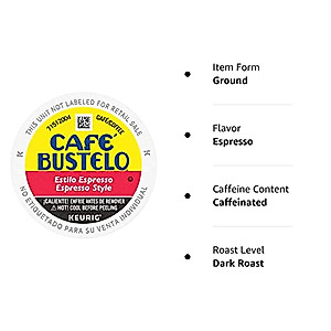 Cafe Bustelo K-Cup Packs, Espresso Style. Pack of 12 pods