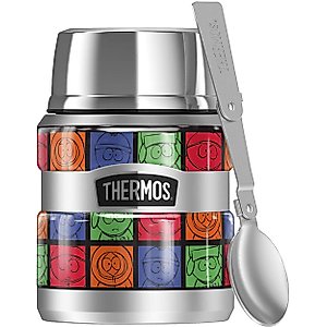 South Park Cartman, Stan, Kyle, Kenny Collage THERMOS STAINLESS KING Stainless Steel Food Jar with Folding Spoon, Vacuum insulated & Double Wall, 16oz
