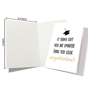 Nchigedy Funny Graduation Card for College High School, Humorous Grad Card for Him Her, Congratulations Graduation Card for Son Daughter, You Are Smarter Than You Look