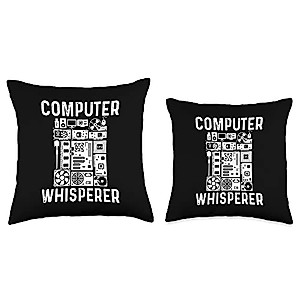 Cute Web Programmer Technician Engineering Designs Funny Computer Geek Tech Nerd Gift Men Women Cool Support Throw Pillow, 16x16, Multicolor