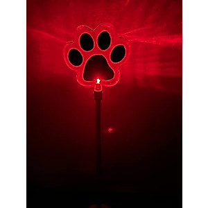 Set of 2 Clear Acrylic Dog Paw Solar Power Outdoor Garden Yard Stick Color Change LED Lights
