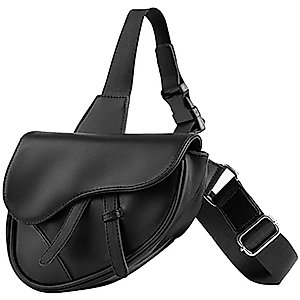 Sling Bag Fashion Saddle Bag Leather Crossbody Backpack Daypack for Men & Women
