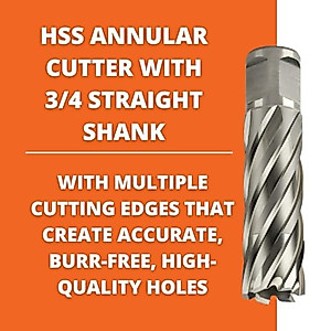 Jancy Slugger by Fein - HSS Nova Annular Cutter with Centering Pin - 3/4" Straight Shank, 2" Depth, 5/8" Diameter - 63134158042