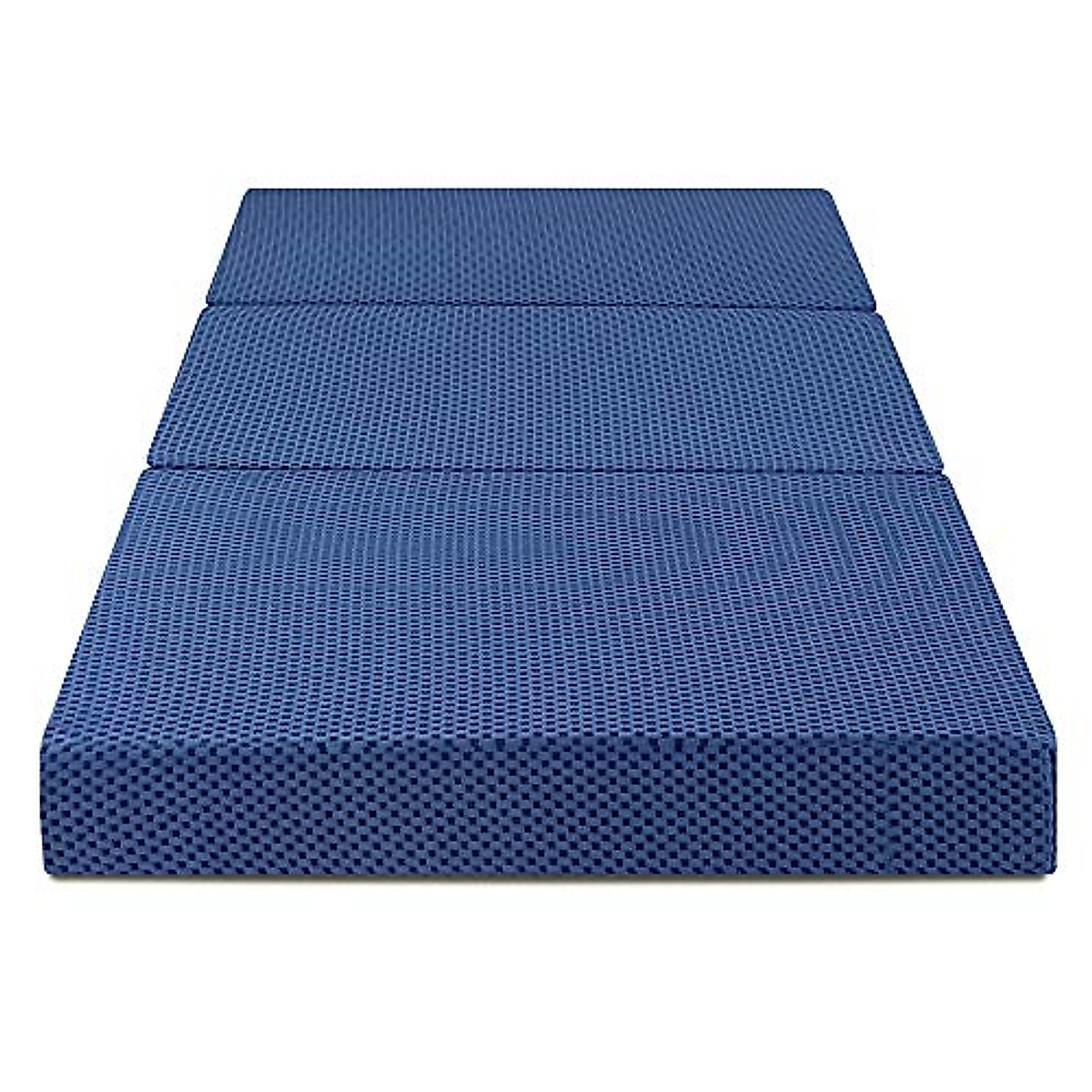Sleeplace 4 inch Tri-Folding Memory Foam Topper, Blue (Blue), Twin (SVCN04TM02T)