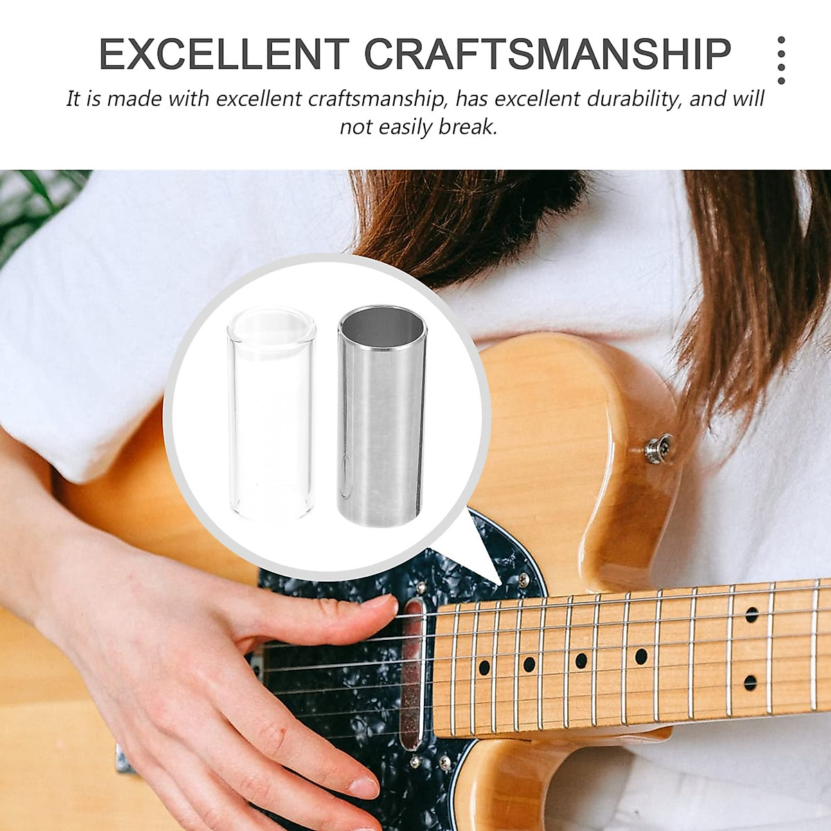 2 Pcs Guitar Slider Banjo Accessories Firm Guitar Slide Metal Slide Guitar Finger Slide Professional Guitar Slide Standard Guitar Slide Guitar Bar Stainless Steel Major Slide Rail