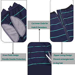 AOKAZI Dog Recovery Suit, Large Medium Pet Onesie Bodysuit for Shedding, Prevent Licking, Wound Protection, Cone Alternative, Dog Shirt Pajamas (Blue, X-Large)