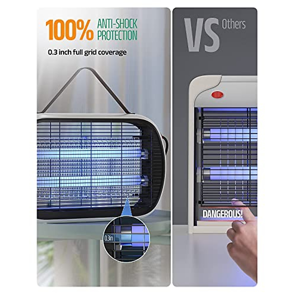 Buzbug Electric Bug Zapper 5000 Sq. Ft. Modern and Stylish 20W Insect Killer Indoor, Fly Mosquito Insect Zapper for Home Kitchen Restaurant Bakery Balcony Garage Patio Office Warehouse (White)
