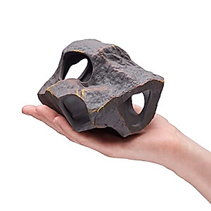 Plecoceramics Ceramic Magma Boulder Stone Decoration - Aquarium Fish Tank Hideway Decor - for Cichlids Plecos Bettas