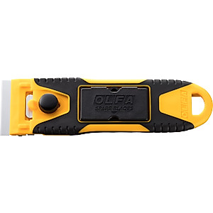 OLFA 40mm Mini Razor Scraper (GSR-2) - Stainless Steel Razor Blade Scraper Tool w/ 6 Blades & Reinforced Handle for Glass, Paint, Floors, Replacement Blades: OLFA 40mm GSB-2S/6B & 120mm GSB-1S Blades