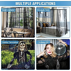 2 Pcs Garden Net Barrier - 10 x 13 ft for Each Bird Garden Screen Mesh Netting, Heavy Duty Garden Mesh for Terraces Balconies Patios Protecting Your Skin Plants Vetegables DIY (Black)