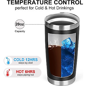 COFOZA Initial Gifts for Woman Men Letter S 20oz Stainless Steel Black Tumbler Cup Monogram Mug Personalized Birthday Graduation Wedding Bridesmaid Groomsman Proposal Engagement Christmas Gift (S)