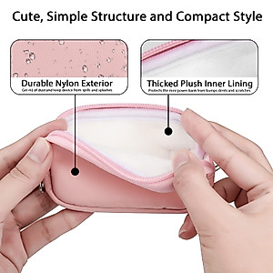 CaSZLUTION Small Travel Case Compatible with iWALK Mini/iWALK LinkPod Portable Charger 3350mAh, 4500mAh, 4800mAh, 9000mAh Ultra-Compact Power Bank Carrying Case Bag, Pink (Case Only)