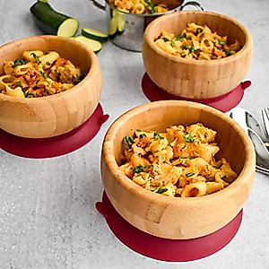 Avanchy Bamboo Baby Divided Plate, Bowl & Spoons Set - Baby Cutlery - Bamboo Kids Bowl - BPA Free Bowl - Bamboo Kids Utensils - Bamboo Kids Bowl (Gray)