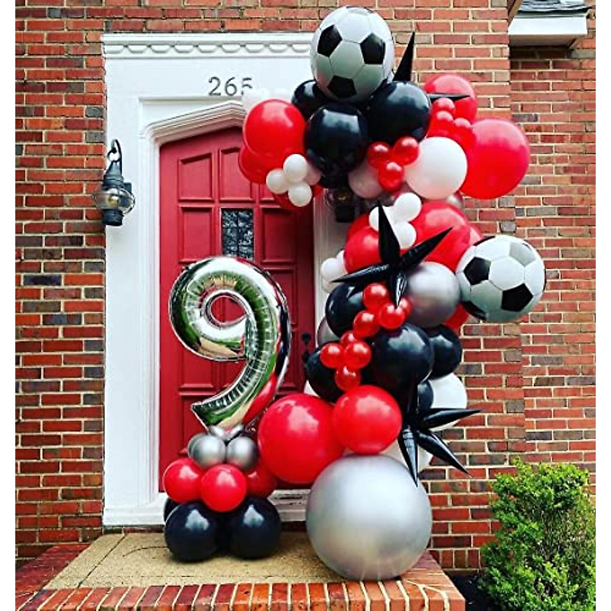 6 Pack Giant 22 Inch Soccer Foil Balloons 4D Sephere Mylar Football Balloons Helium Metallic Balloons for Birthday Party Sports Themed World Cup Party Decorations