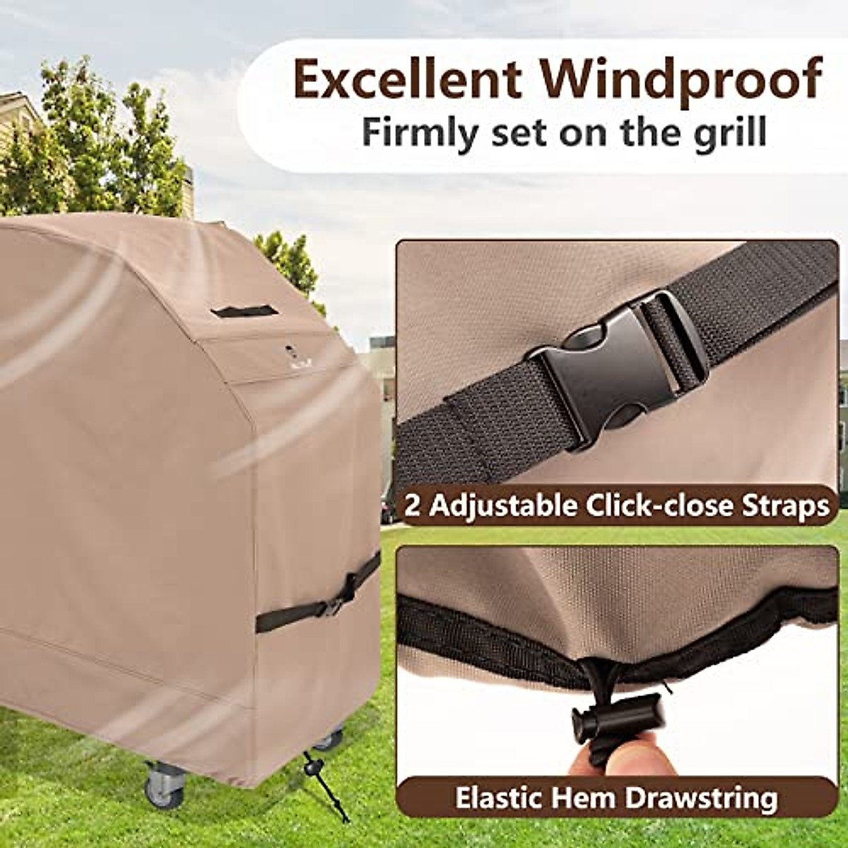 WEIMELL 800D BBQ Grill Cover for Outdoor Grill,58 Inch BBQ Covers Waterproof Heavy Duty,Gas Grill Covers for Outside,Barbeque Grill Cover for Weber,Char-Broil,Genesis,Brinkmann,Dyna-glo Nexgrill