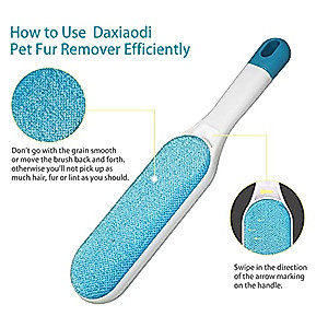 2 Pack Furniture Lint Remover Brushes, Double Sided Self Cleaning Loose Hair Catcher for Pet, Hair Cleaner for Clothes, Sofa, Carpet