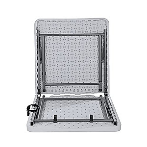 Lakhow 122CZ Folding Tables Camping Table 4FT Adjustable Height（ 49/61/74CM） Portable Dining Table Party,Height Adjustable Craft Camping and Utility Folding Table,White Granite